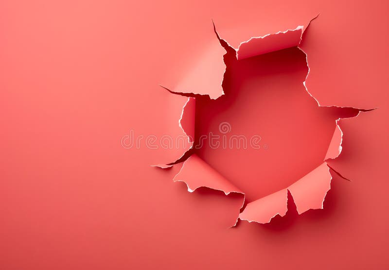 Torn Red Paper with Hole for Text Stock Illustration - Illustration of ...