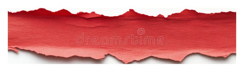 Torn Red Paper Strip with Textured Edges on Transparent Background ...