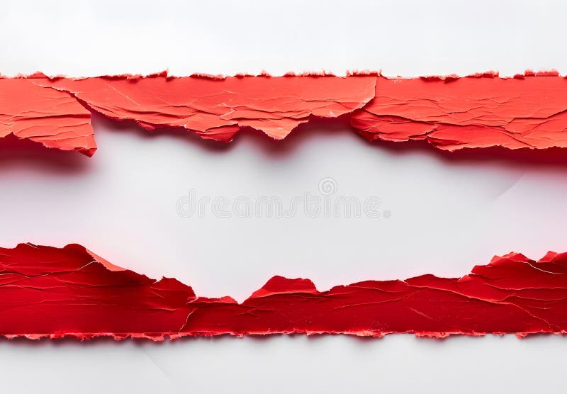 Torn Red Paper Banner with White Background Stock Illustration ...