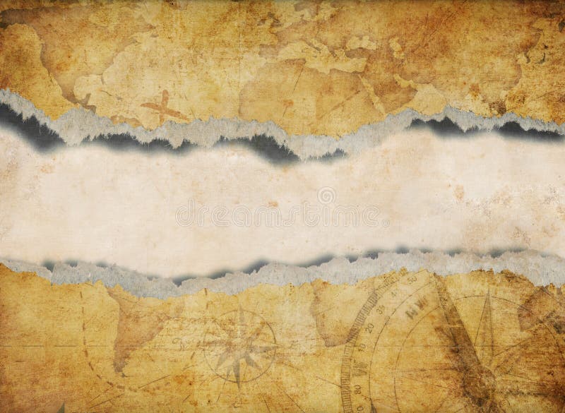 Torn or Ripped Old Map Background Stock Illustration - Illustration of ...