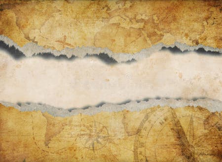 Torn or Ripped Old Map Background Stock Illustration - Illustration of ...
