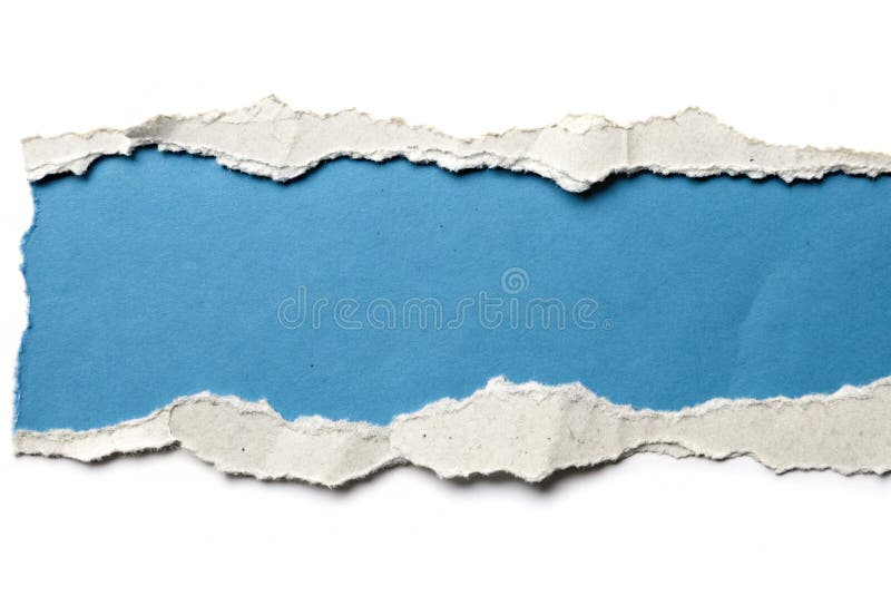 Torn or Ripped Paper Blue Header Isolated Stock Illustration ...