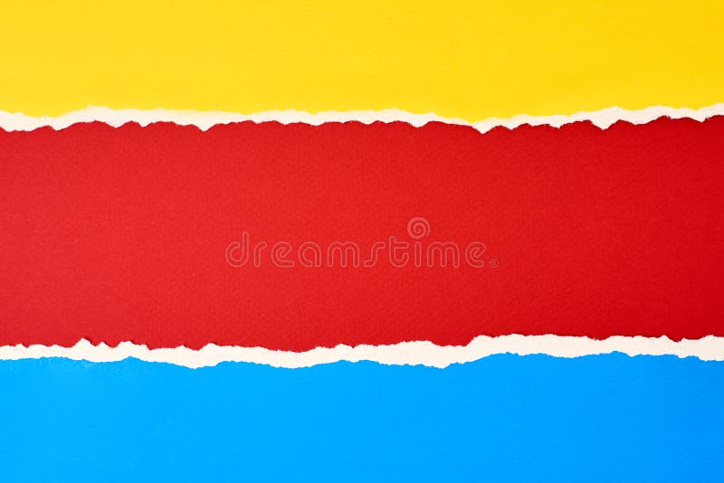 Torn Ripped Paper Edge with a Copy Space, Red and Blue Color Background ...