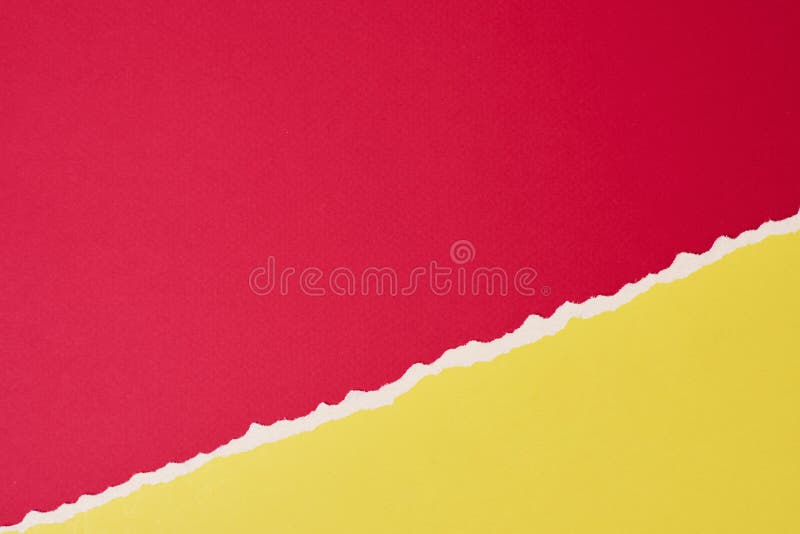 Torn Ripped Paper Edge with a Copy Space, Red and Yellow Color ...