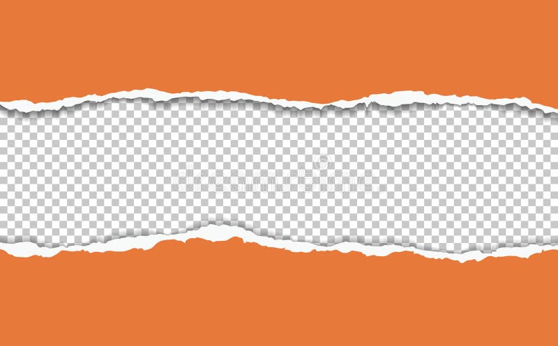 Torn, Ripped Pieces of Horizontal Orange Paper with Soft Shadow are on ...
