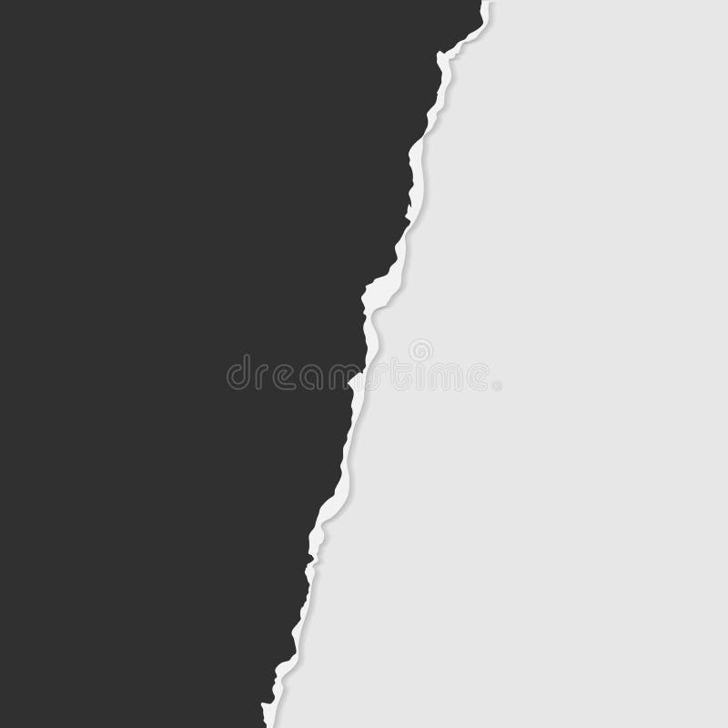 Torn Cardboard. Realistic, Torn, Ripped Strip of Dark Grey Paper with a ...