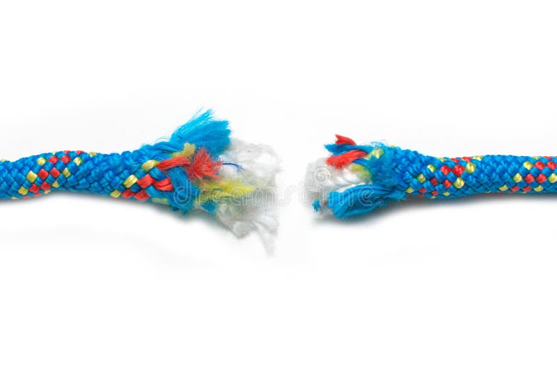 Torn Rope Isolated on White Background Stock Photo - Image of snapped ...