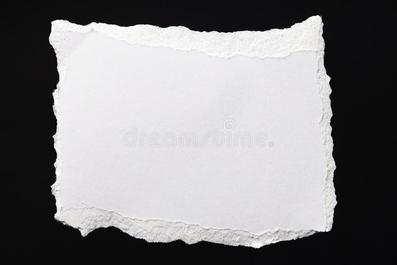 Torn Rough Edges of White Blank Piece of Cardboard. Stock Image - Image ...