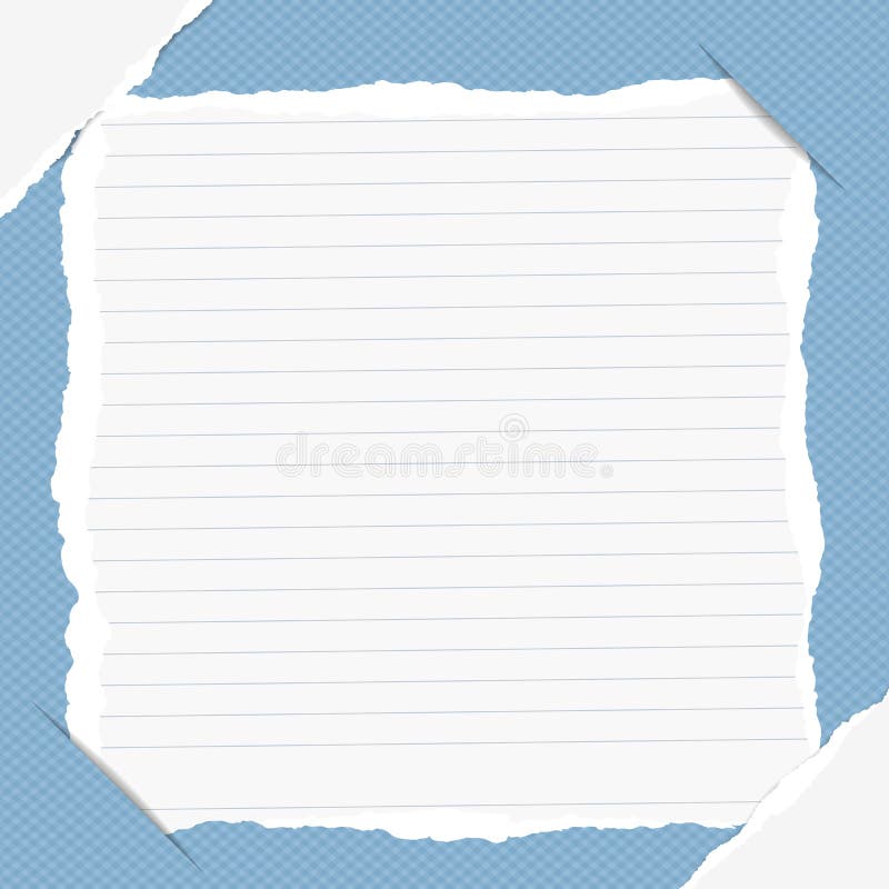 Cut Torn Up Ruled Notebook Paper Pieces Stock Illustration ...