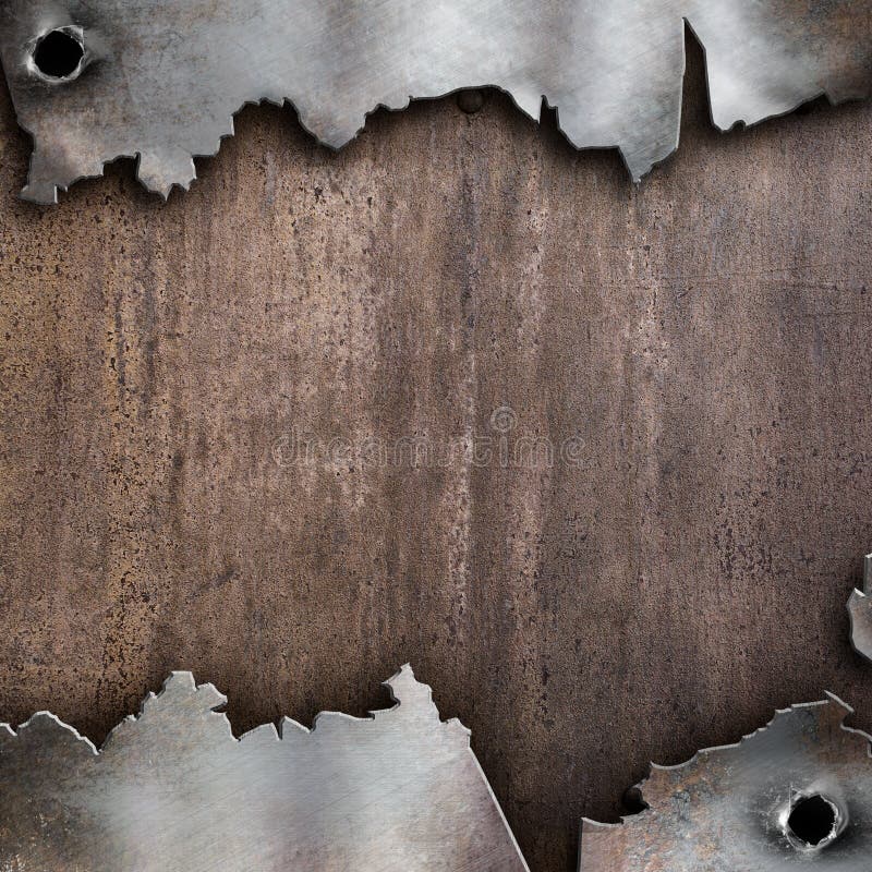 Torn Steel with a Gray Mesh Background Damaged Metal. Illustration; 3D ...