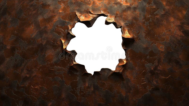 Torn Rusty Metal with Irregular Hole and Textured Surface Stock Image ...