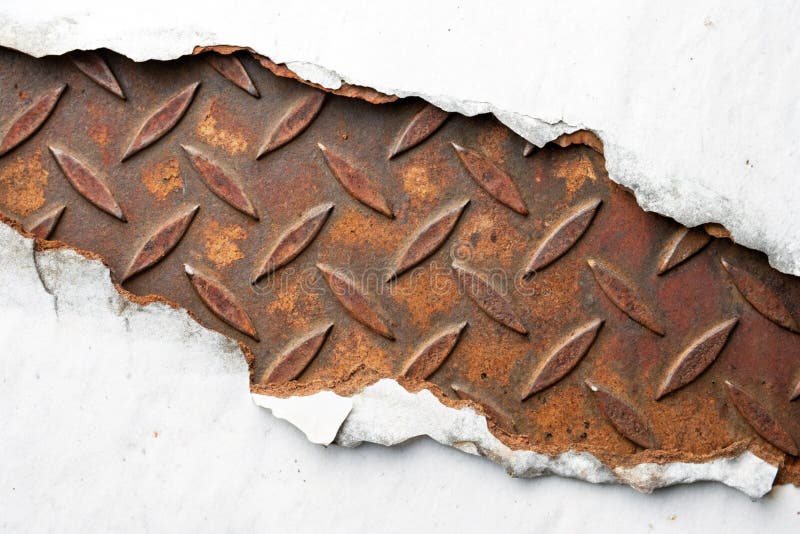 Torn Rusty Metal Texture Over White Background Stock Illustration ...