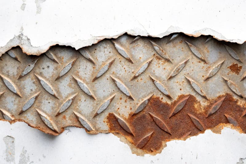 Torn Rusty Metal Texture Over White Background Stock Illustration ...