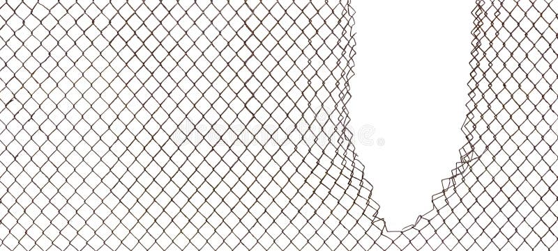 Torn Rusty Chain Link Fence Texture Background, Horizontal Isolated ...