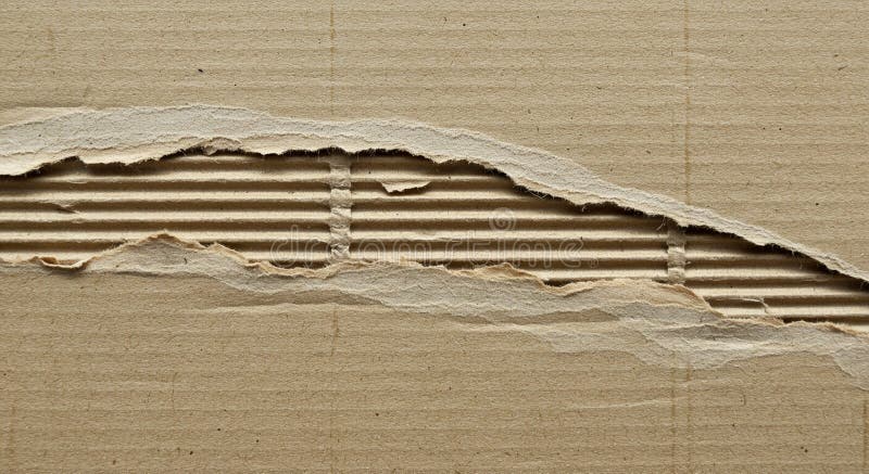 A Torn Section of Corrugated Cardboard Reveals Its Fluted Paper Core ...