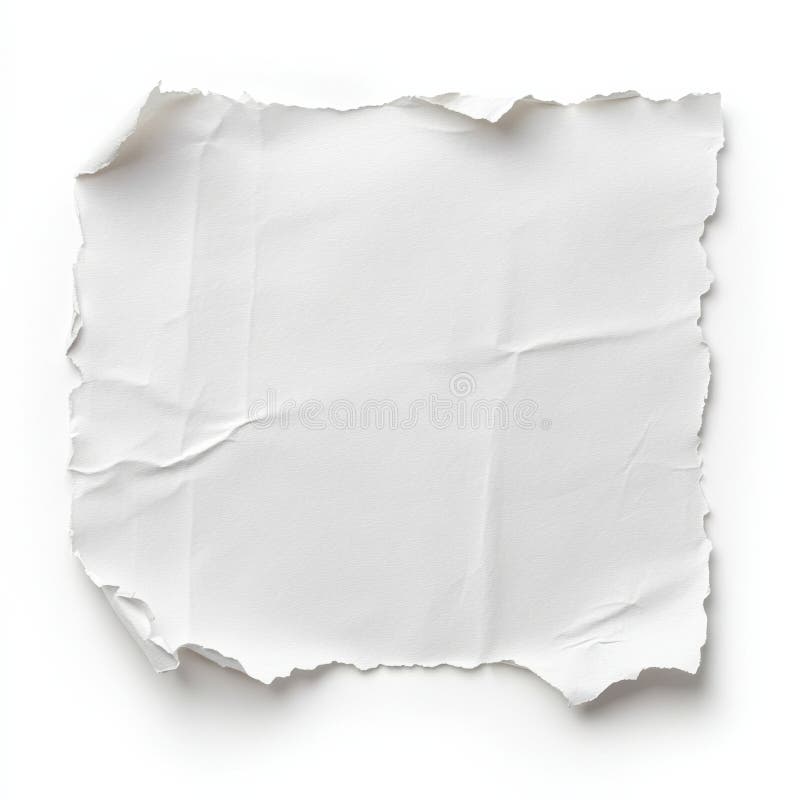 Torn Sheet of Paper with Jagged Edges Isolated on White Background ...