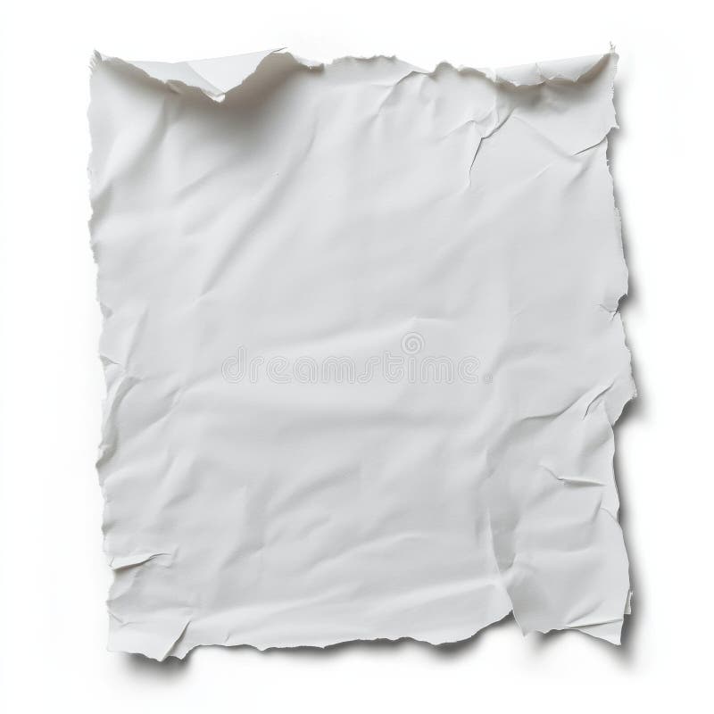 Torn Sheet of Paper with Jagged Edges Isolated on White Background ...