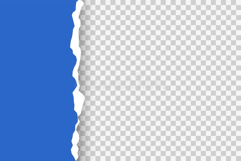 Torn Sheet on Transparent Background. Blue Ripped Paper. Vector ...