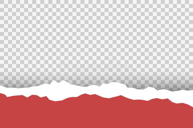 Torn Sheet on Transparent Background. Red Ripped Paper. Vector ...