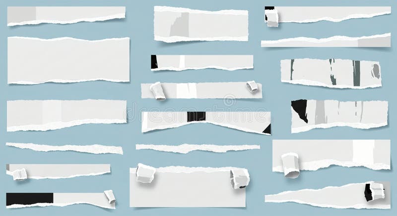 Torn Sheets of Paper. Torn Paper Strips Set Stock Illustration ...