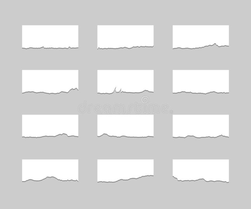 Torn Sheets of Paper. Torn Paper Strips Set Stock Vector - Illustration ...