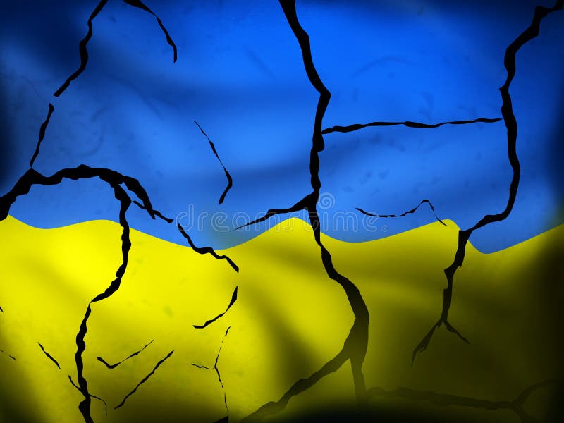 Torn and Stained Dirty Flag of Ukraine Stock Illustration ...