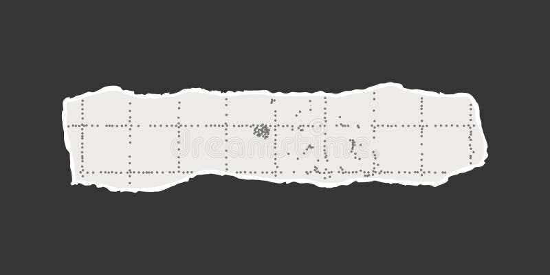 Torn Strip Sheet of Checkered Paper with Uneven Edges. Dotted Textured ...