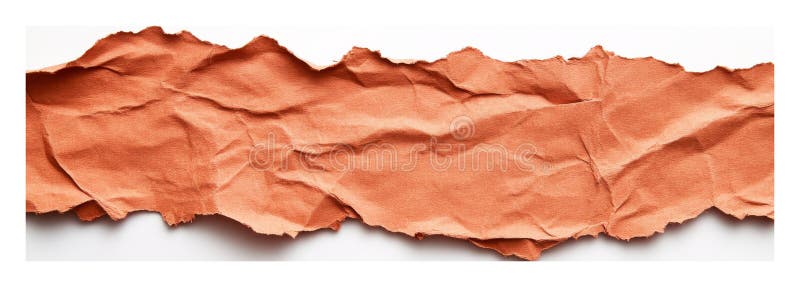 Torn Textured Orange Paper Strip on Transparent Background, Abstract ...