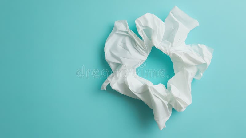 Torn Tissue Paper Crumpled on Turquoise Background Stock Illustration ...