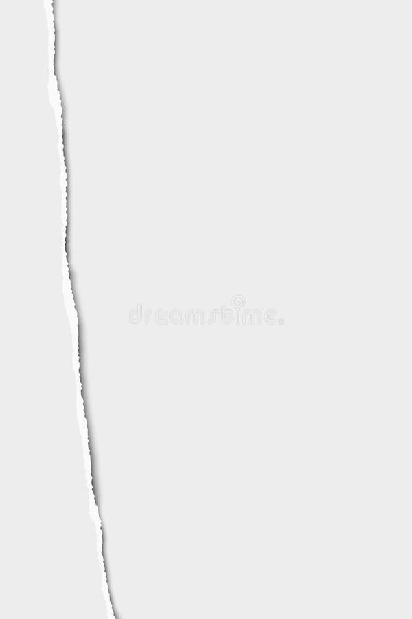 Torn from Top To Bottom Vertical Sheet of White A4 Paper on White ...