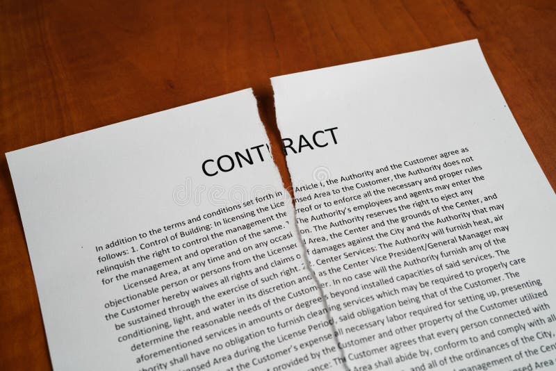 The Torn Contract Paper Placed On The Table After Negotiation Fails ...