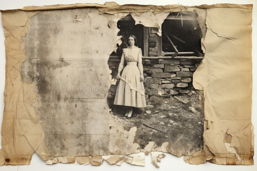 Torn Up Photograph, Partially Restored Stock Photo - Image of torn ...