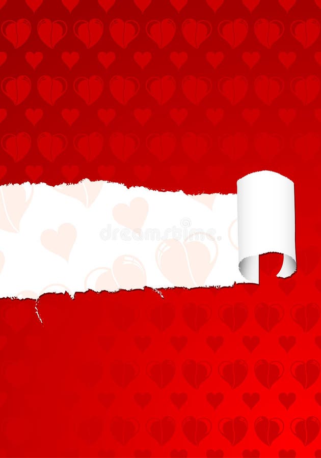 Torn Valentines Day Paper stock vector. Illustration of heart - 12202425
