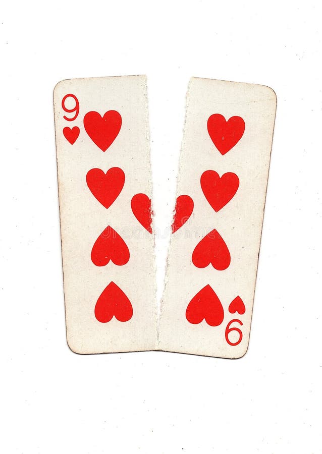 A Torn Vintage Playing Card on a White Background. Stock Illustration ...