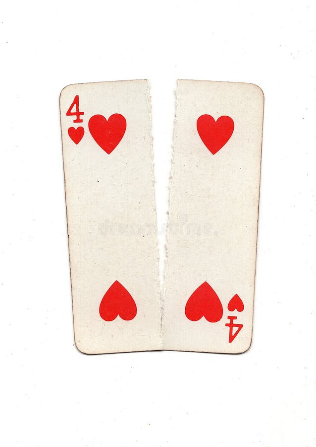 A Torn Vintage Playing Card on a White Background. Stock Illustration ...
