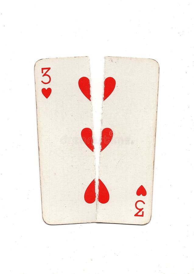 A Torn Vintage Playing Card on a White Background. Stock Illustration ...