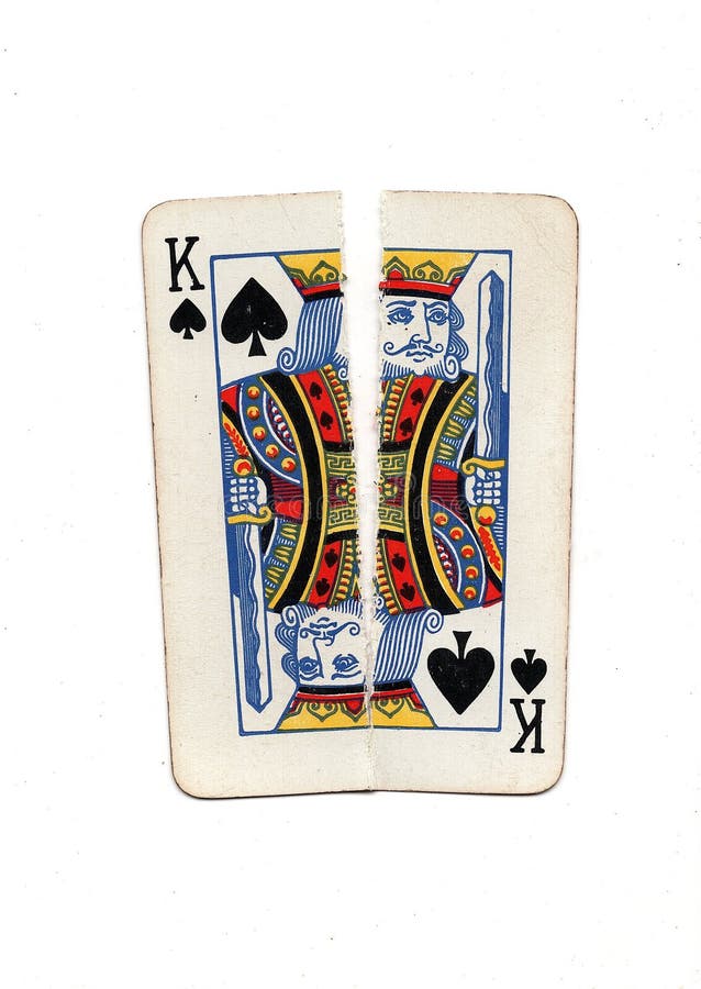 A Torn Vintage Playing Card on a White Background. Stock Illustration ...
