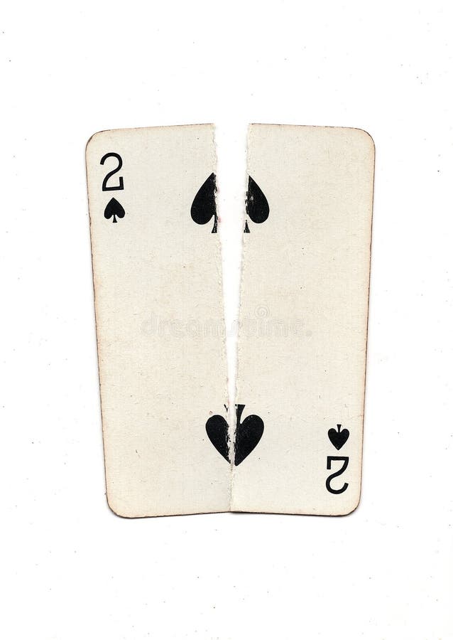 A Torn Vintage Playing Card on a White Background. Stock Illustration ...