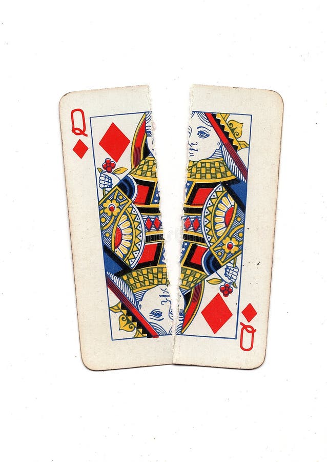 A Torn Vintage Playing Card on a White Background. Stock Illustration ...