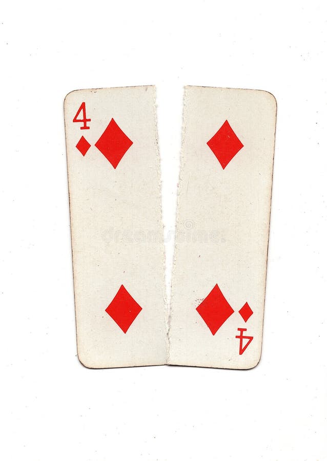 A Torn Vintage Playing Card on a White Background. Stock Illustration ...