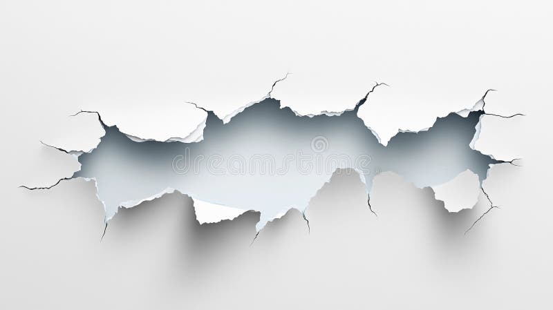 Torn Wall with Exposed Blue Background Offers a Glimpse of a Different ...