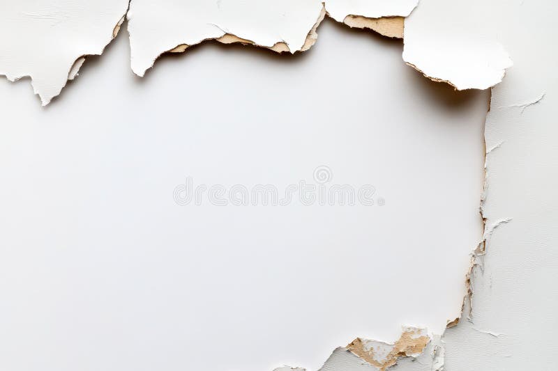 Torn Wall Revealing Damaged Surface Under Paint Stock Image - Image of ...