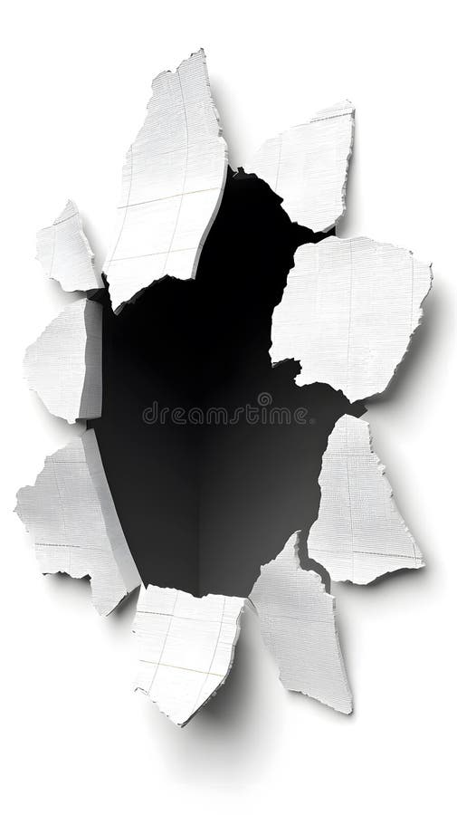 Torn Wall Revealing a Dark Void Behind Stock Illustration ...