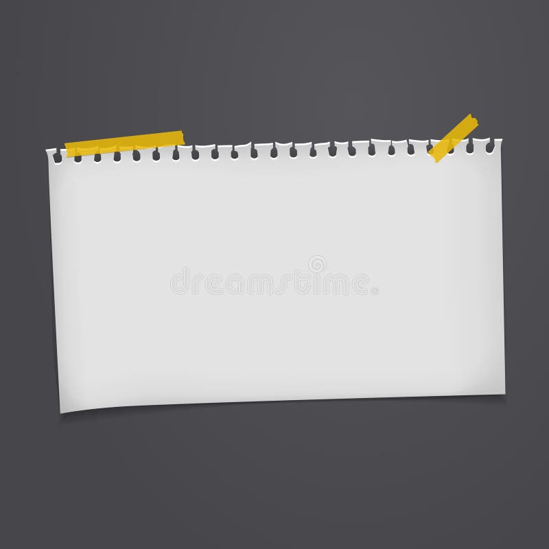 Torn of White Blank Note, Notebook Paper with Folded Corner Sticked on ...