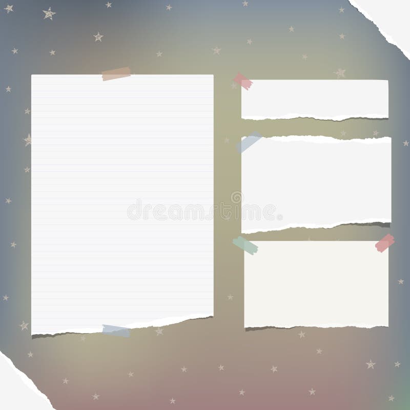Torn White Lined Note Paper Pieces, Notebook Sheet for Text Stuck on ... Torn White Lined Note Paper Pieces, Notebook Sheet for Text Stuck on ...