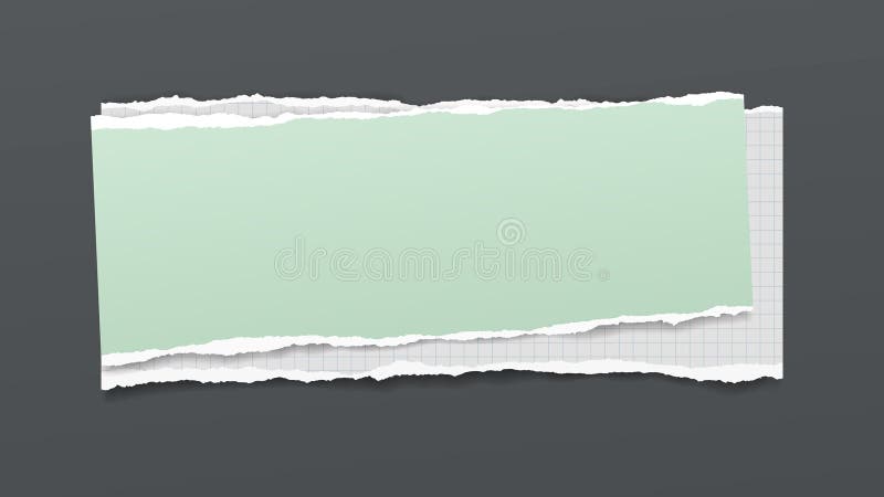 Torn of White Math and Green Note, Notebook Paper are on Dark Grey ...