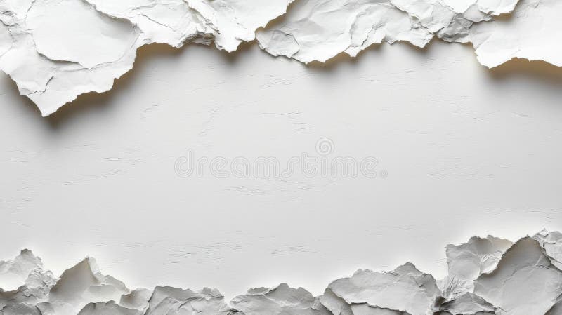 Torn White Paper Edges Framing a Blank White Background Suitable for ...