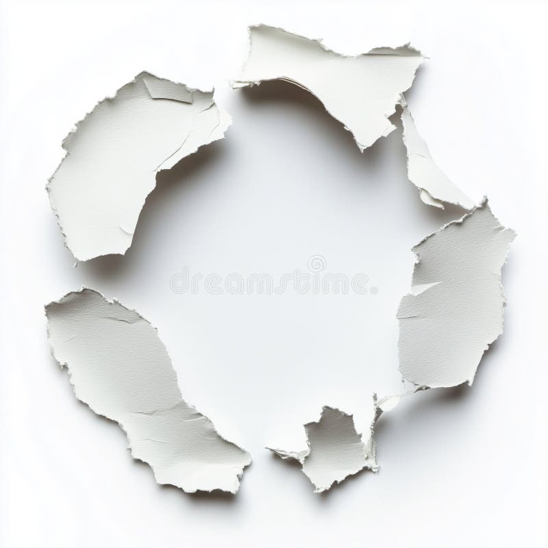 Torn White Paper with an Empty Center Revealing a Blank Background for ...