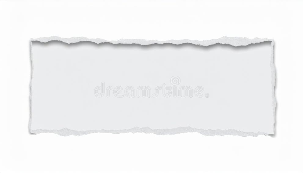 Torn White Paper with Irregular Edges on White Background Stock ...