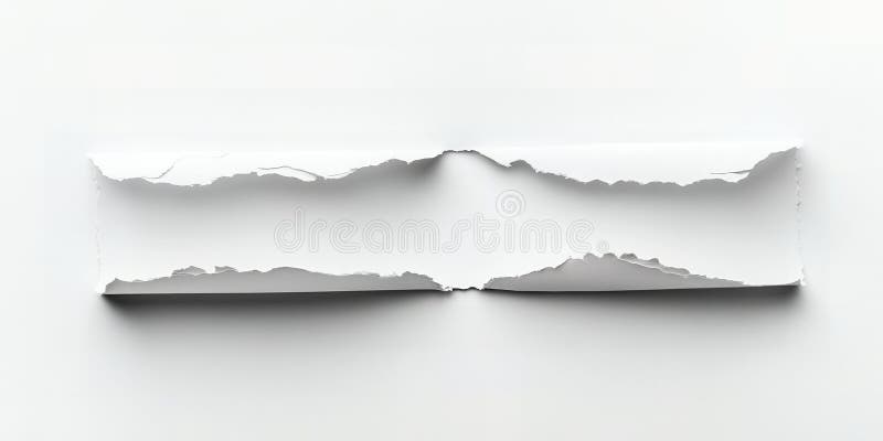 Torn White Paper with Irregular Edges Blank Space for Text or Studio ...